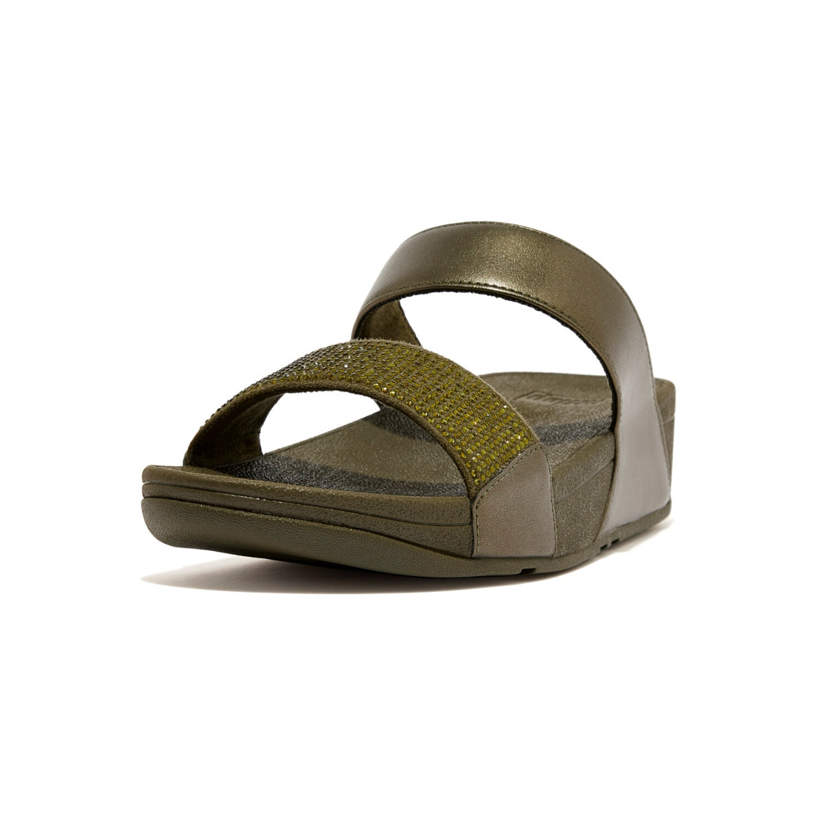 FitFlop LULU Crystal Embellished Slides - Mossy (EC4-967) – Fitflop Malaysia