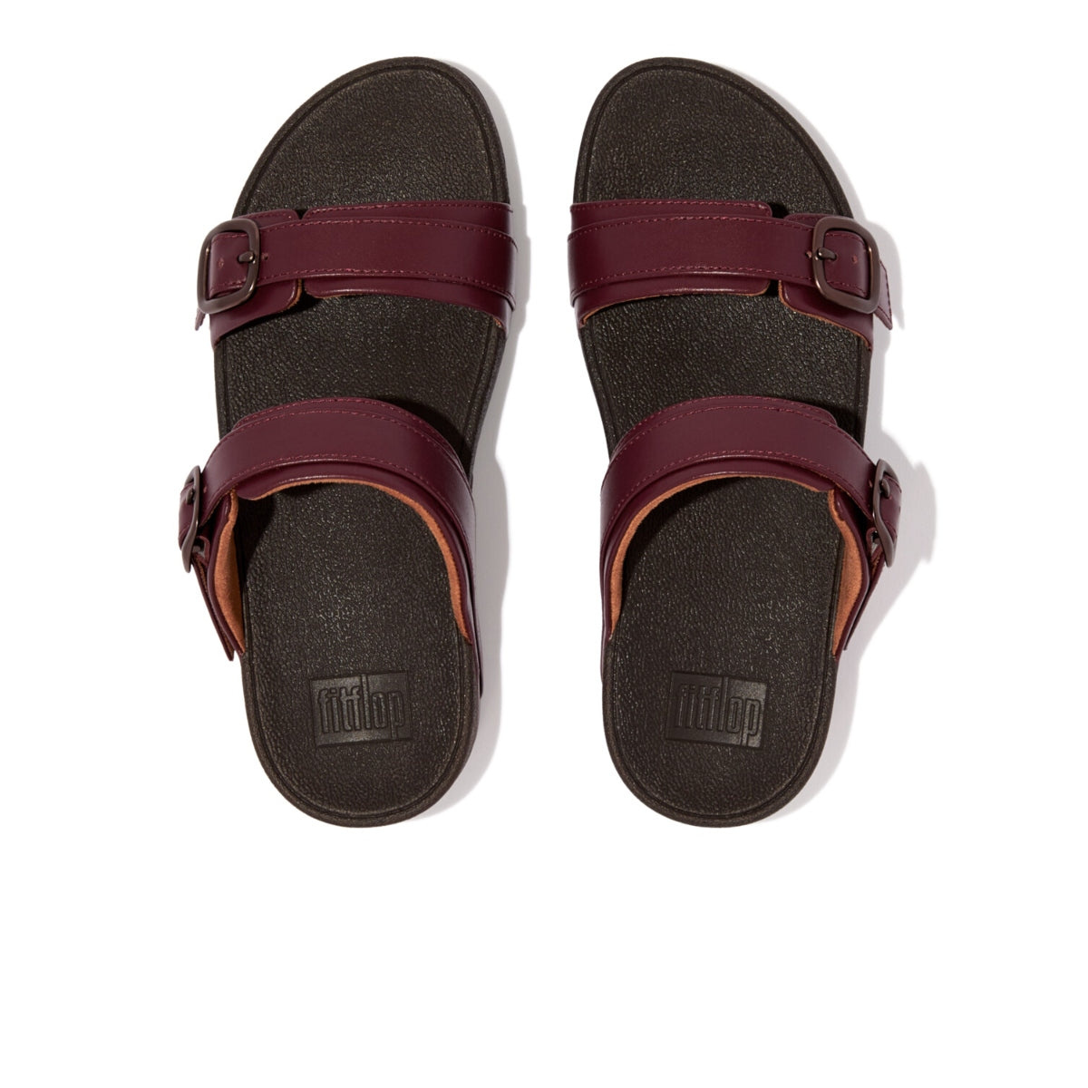 FitFlop LULU Adjustable Leather Slides - Plummy (ES7-A01) – Fitflop Malaysia