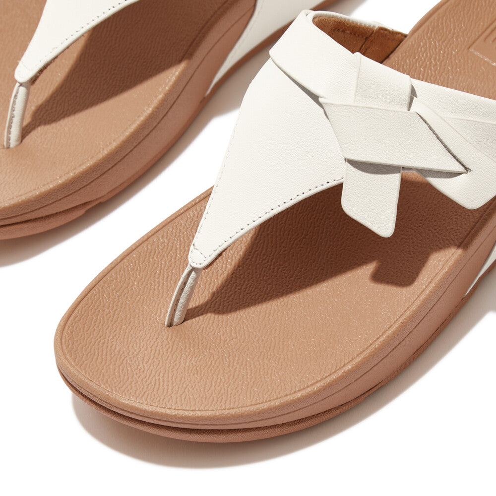 FitFlop LULU Folded-Knot Leather Toe-Post Sandals - Urban White (IA2-194) – Fitflop Malaysia