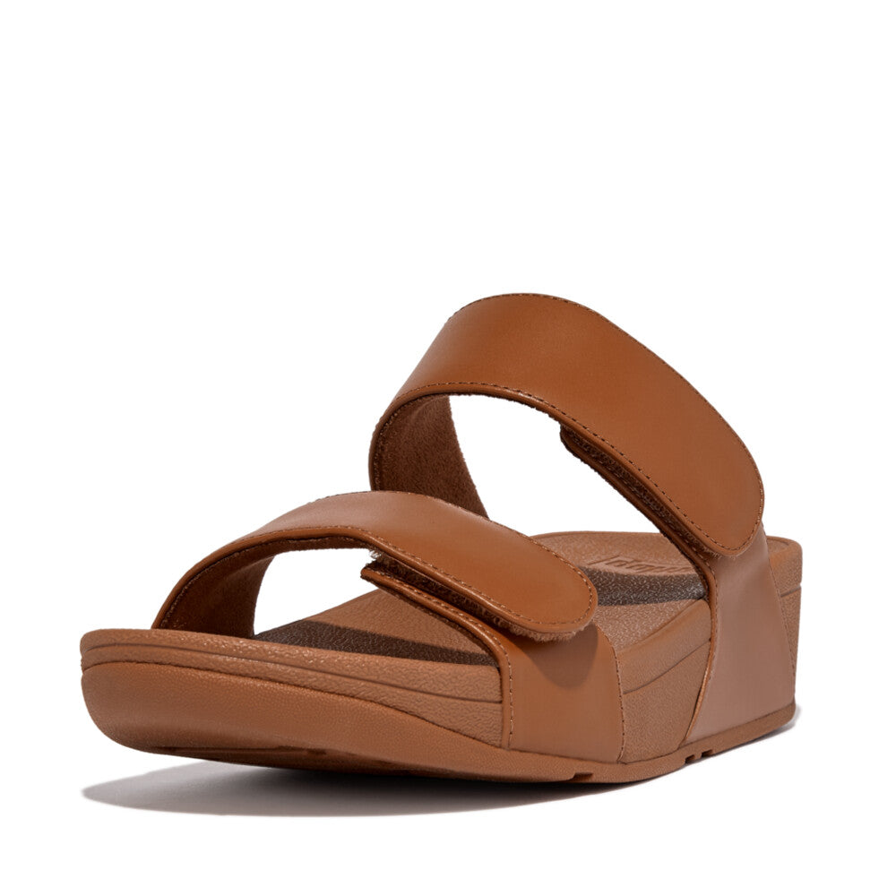 FitFlop LULU Adjustable Leather Slides - Light Tan (FV6-592) – Fitflop Malaysia