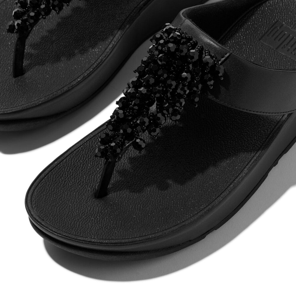 FitFlop RUMBA Beaded Toe-Posts Sandals - All Black (B5R-090) | FitFlop ...