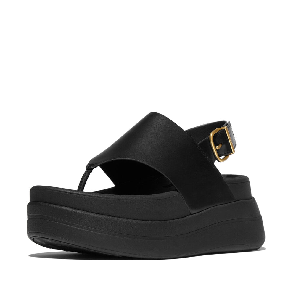 FitFlop F-MODE Stack Leather Back-Strap Toe-Post Sandals - Black (E2G ...