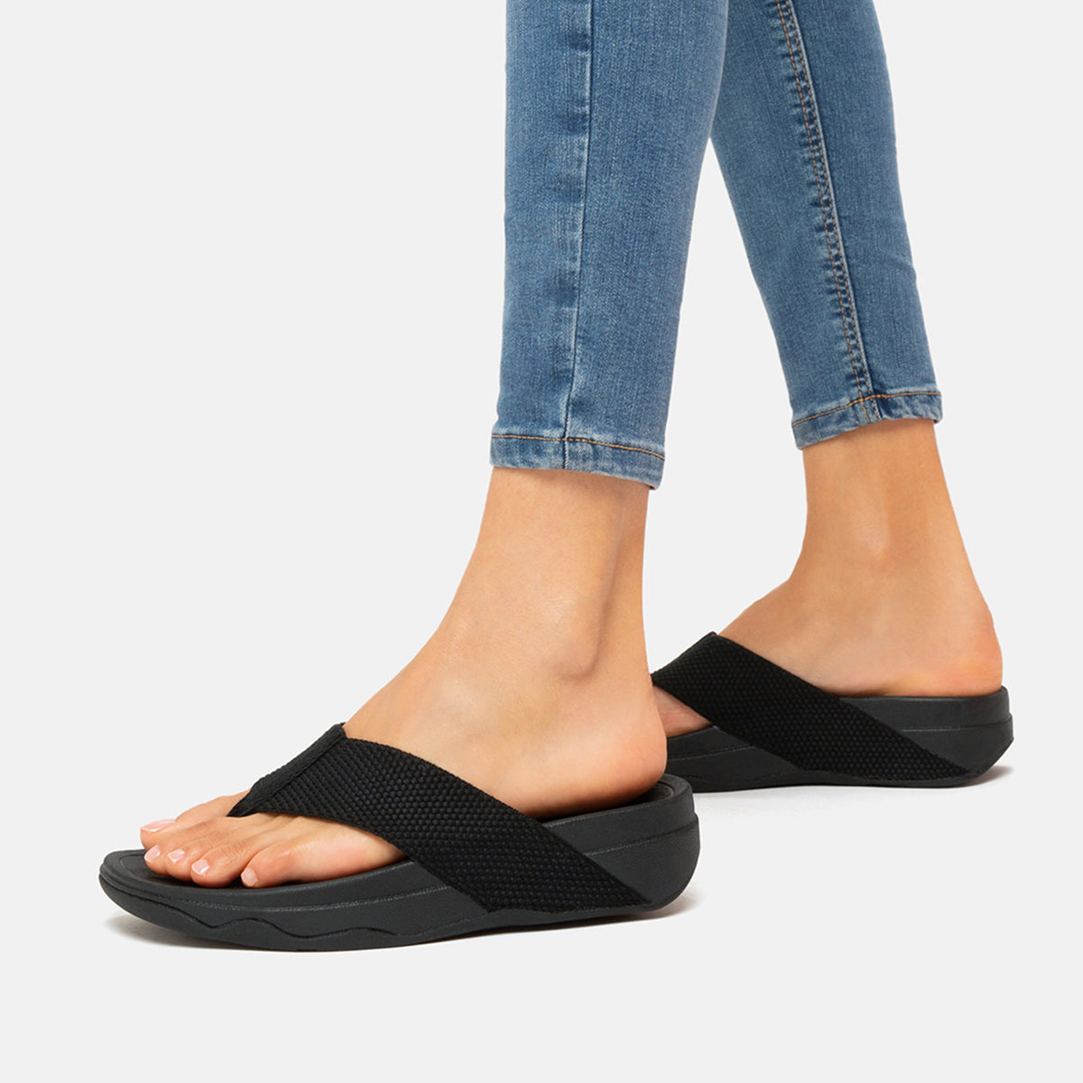 FitFlop SURFA Webbing Toe-Post Sandals - Black (E84-001) – Fitflop Malaysia