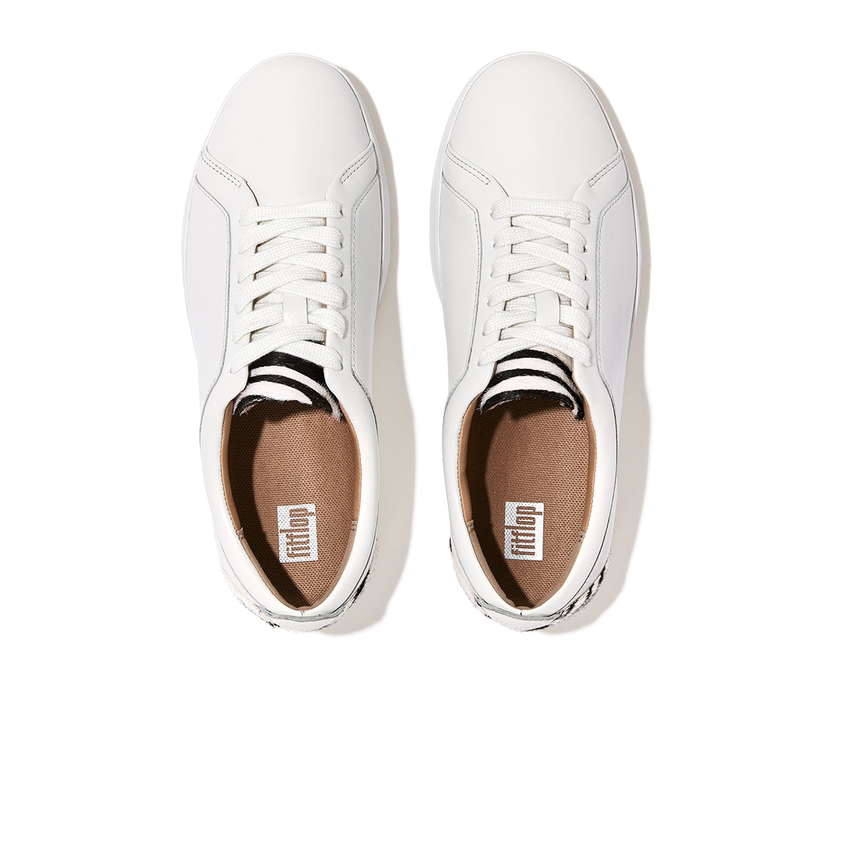 FitFlop RALLY Zebra-Back Leather Trainers - Urban White/Zebra (FK4-A11 ...