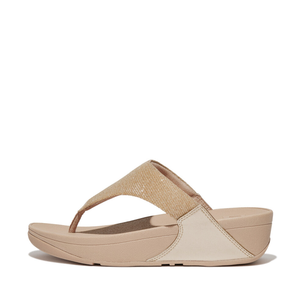 LULU Shimmerlux Toe-Post Sandals - Latte Beige (FZ7-A94) | FitFlop Malaysia – Fitflop Malaysia
