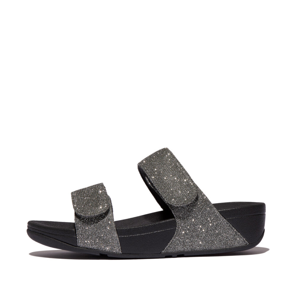 FitFlop LULU Adjustable Shimmerlux Slides - Pewter (FZ9-054) – Fitflop Malaysia