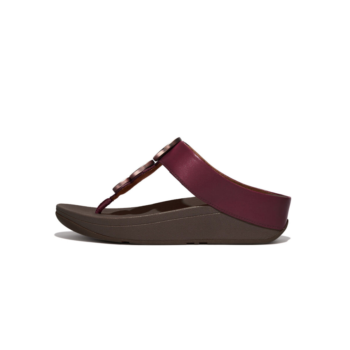 FitFlop HALO Metallic-Trim Toe-Post Sandals - Plummy (FE5-A01 ...