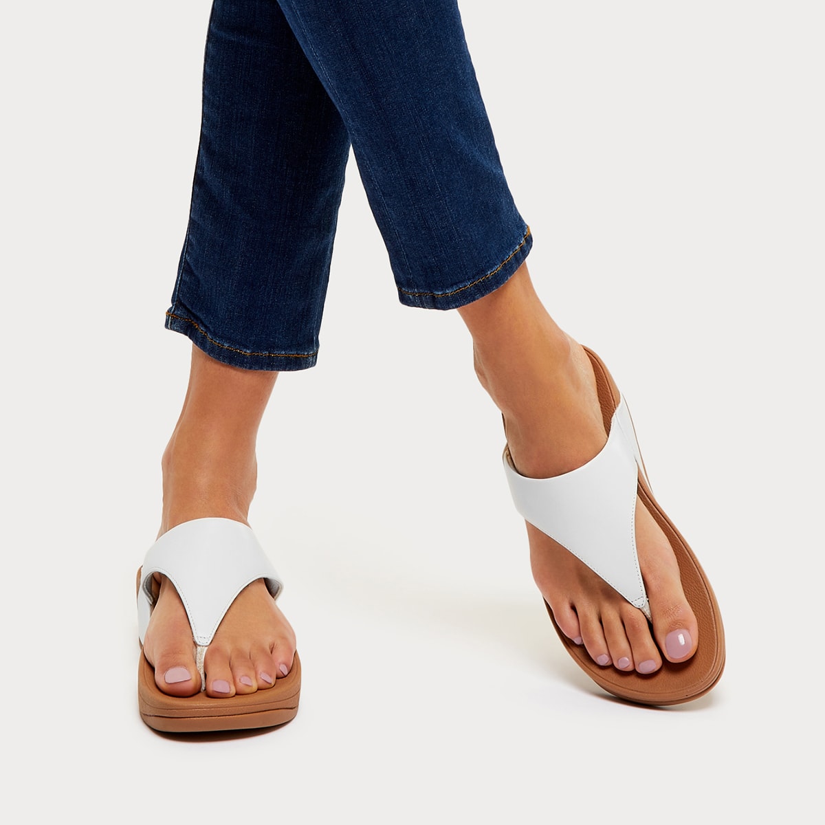 FitFlop LULU Leather Toe-Post Sandals - White (I88-024) – Fitflop Malaysia