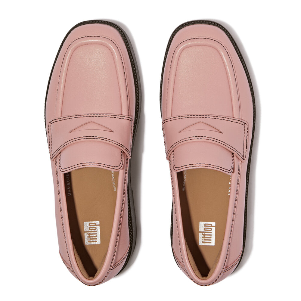 FitFlop F-LUMA Contrast-Stitch Demi-Wedge Loafers - Soft Blush (IM9-B48 ...