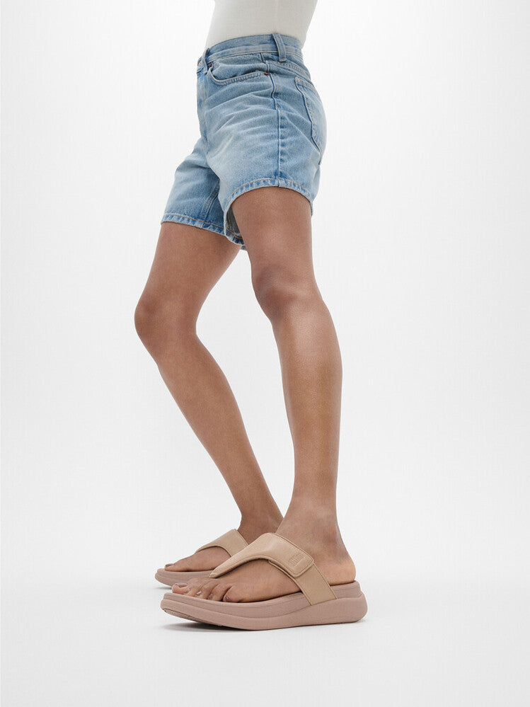 FitFlop F-MODE GO Adjustable Flatform Toe-Post Sandals - Classic Beige ...