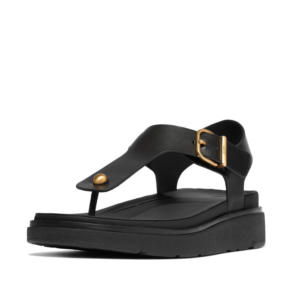 FitFlop GEN-FF Leather Back-Strap Toe-Post Sandals - All Black (IY9-090 ...