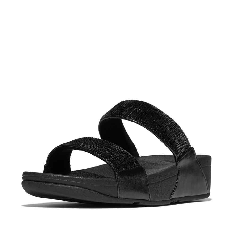 FitFlop LULU Sequin Slides - All Black (JF2-090) | FitFlop Malaysia ...