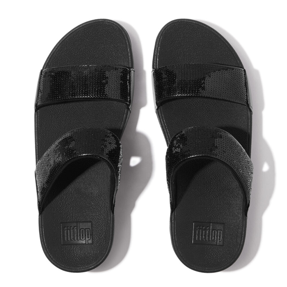 FitFlop LULU Sequin Slides - All Black (JF2-090) | FitFlop Malaysia ...