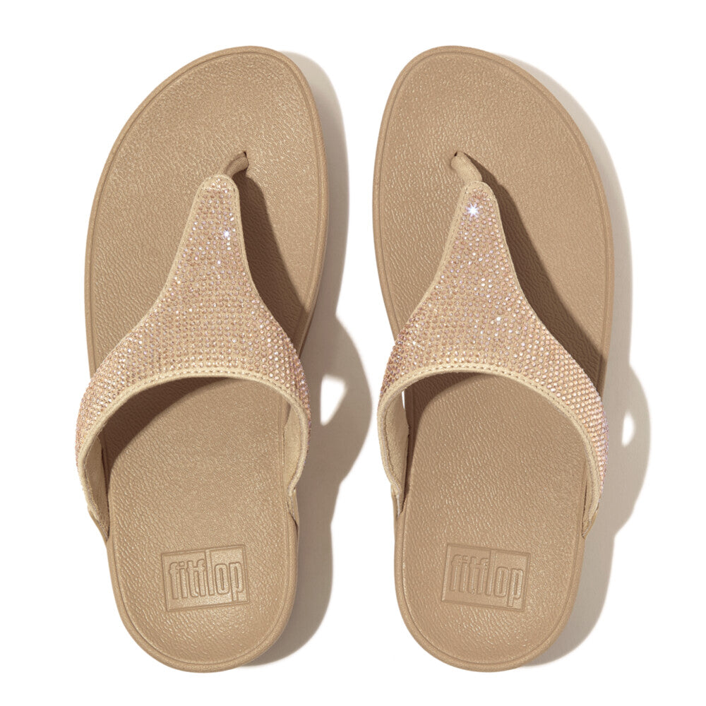 LULU Crystal Embellished Toe-Post Sandals - Latte Beige (EC5-A94) | FitFlop Malaysia – Fitflop ...
