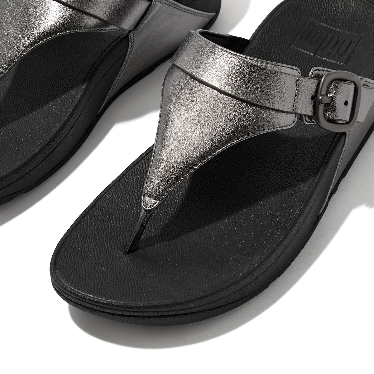 FitFlop LULU Adjustable Metallic-Leather Toe-Post Sandals - Classic ...