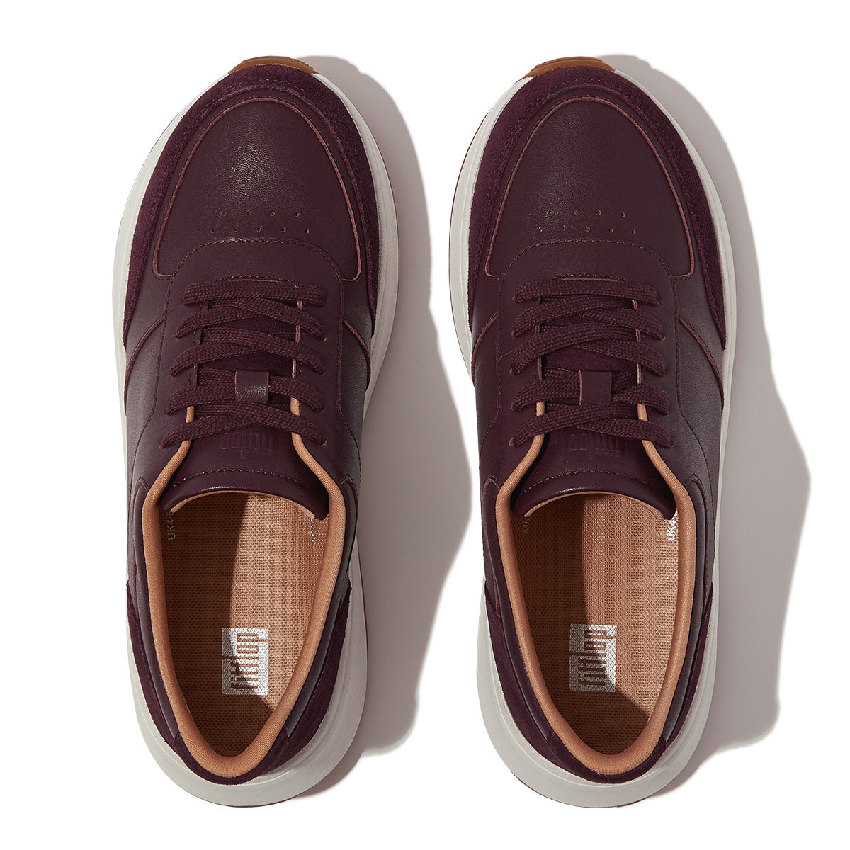 FitFlop F-MODE Leather/Suede Flatform Sneakers - Raisin Purple (FR1-A78 ...