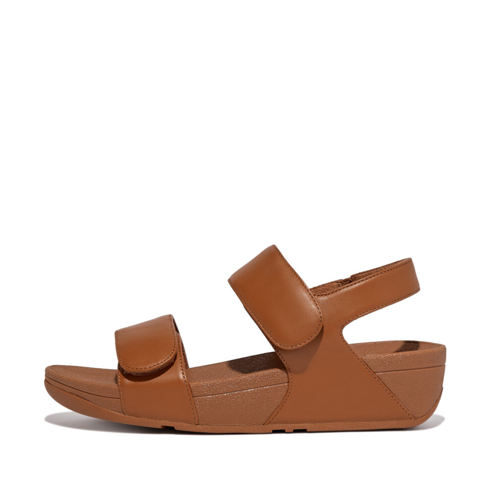 Fitflop Lulu Adjustable Leather Back Strap Sandals Light Tan Fv8 592