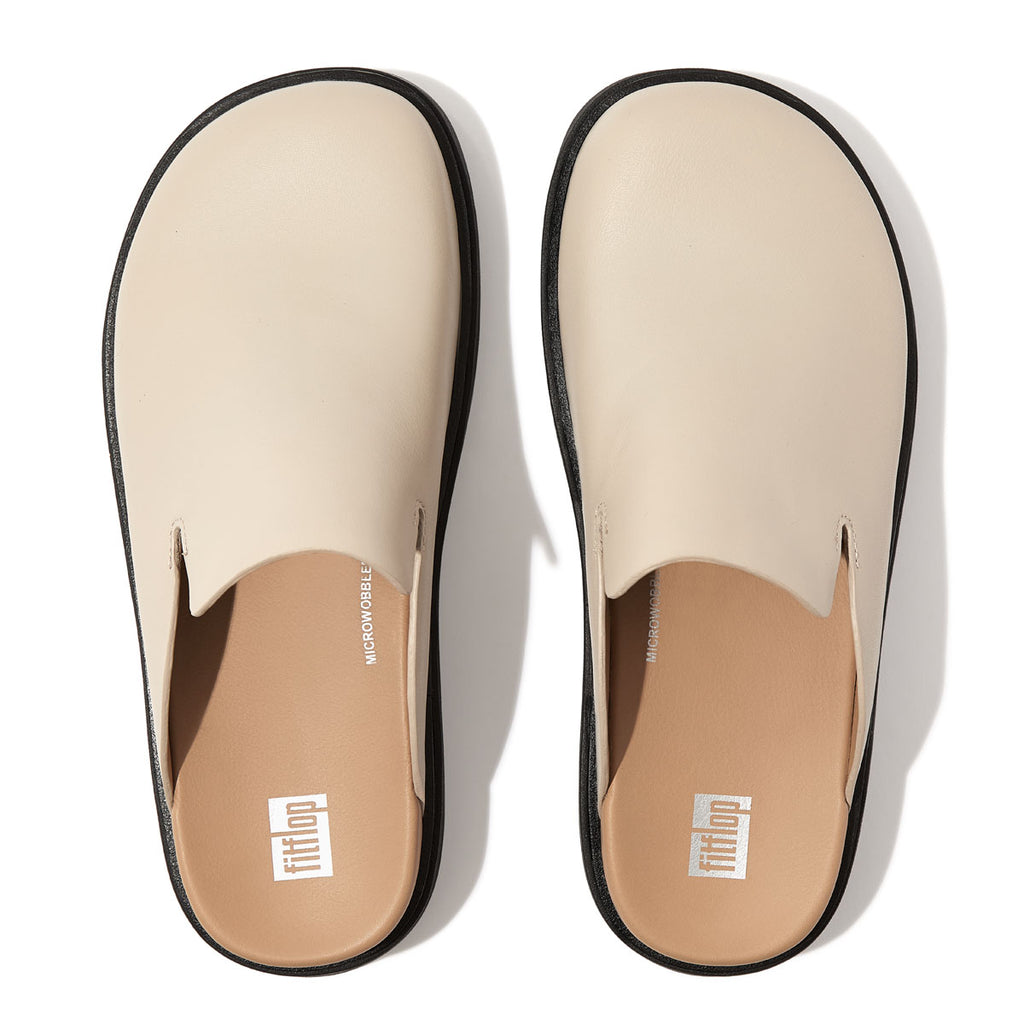 FitFlop GEN-FF Women's Leather Mules - Stone Beige Mix (GK7-A48 ...