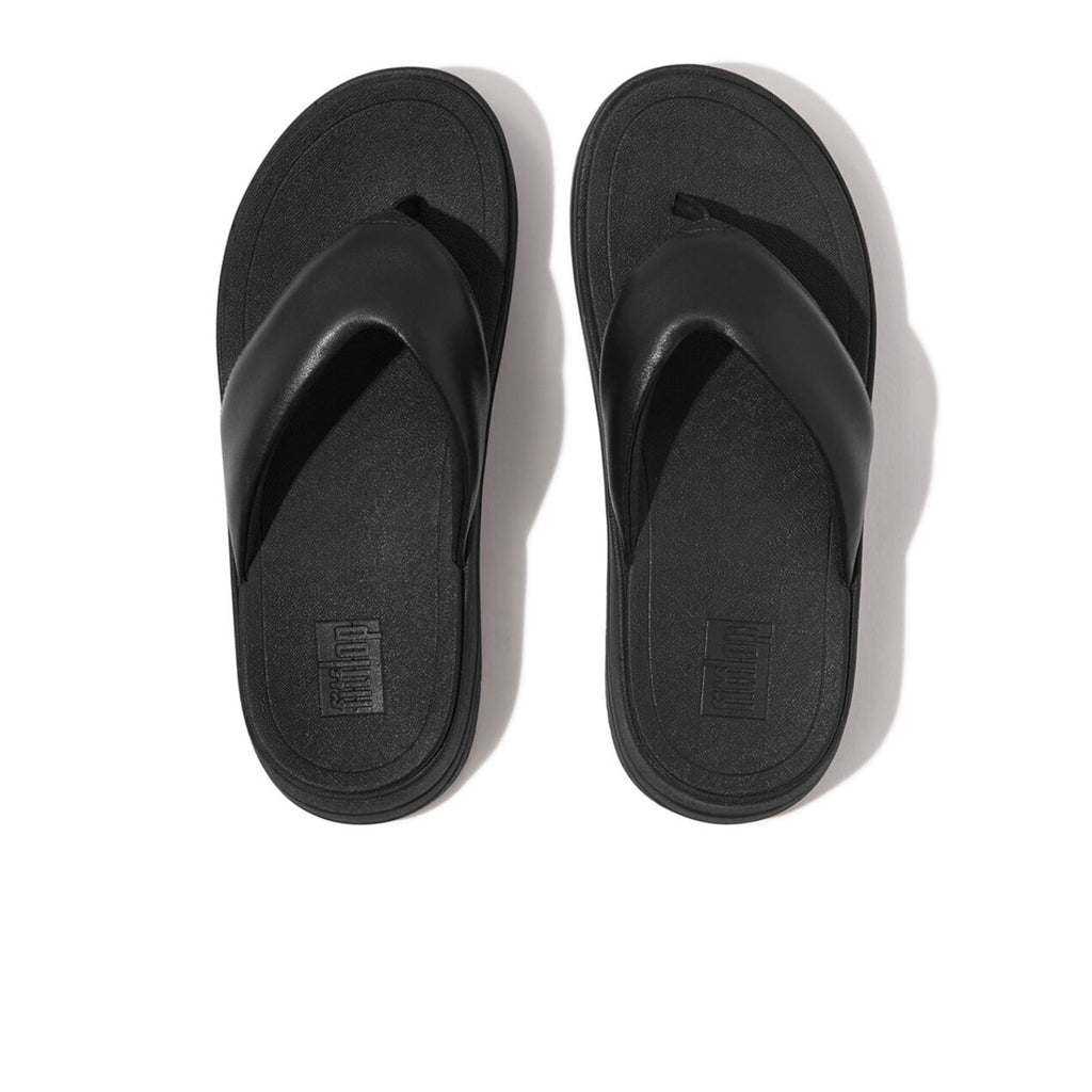 FitFlop SURFF Padded Leather Toe Post Sandals - Black (GJ8-090 ...