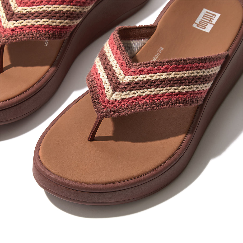 FitFlop F-MODE Crochet Flatform Toe-Post Sandals - Clay Brown (GM8-886 ...