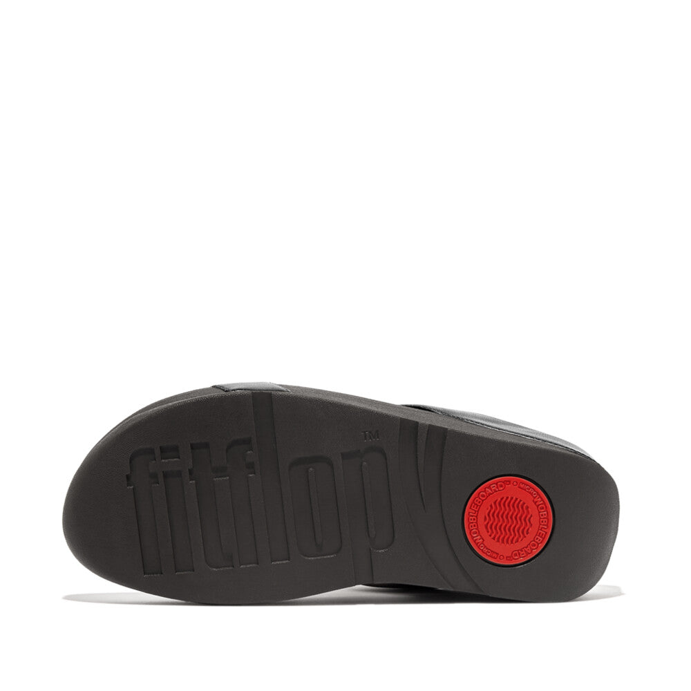 FitFlop HALO Bead-Circle Metallic H-Bar Slides - Pewter Black (HJ2-B06 ...