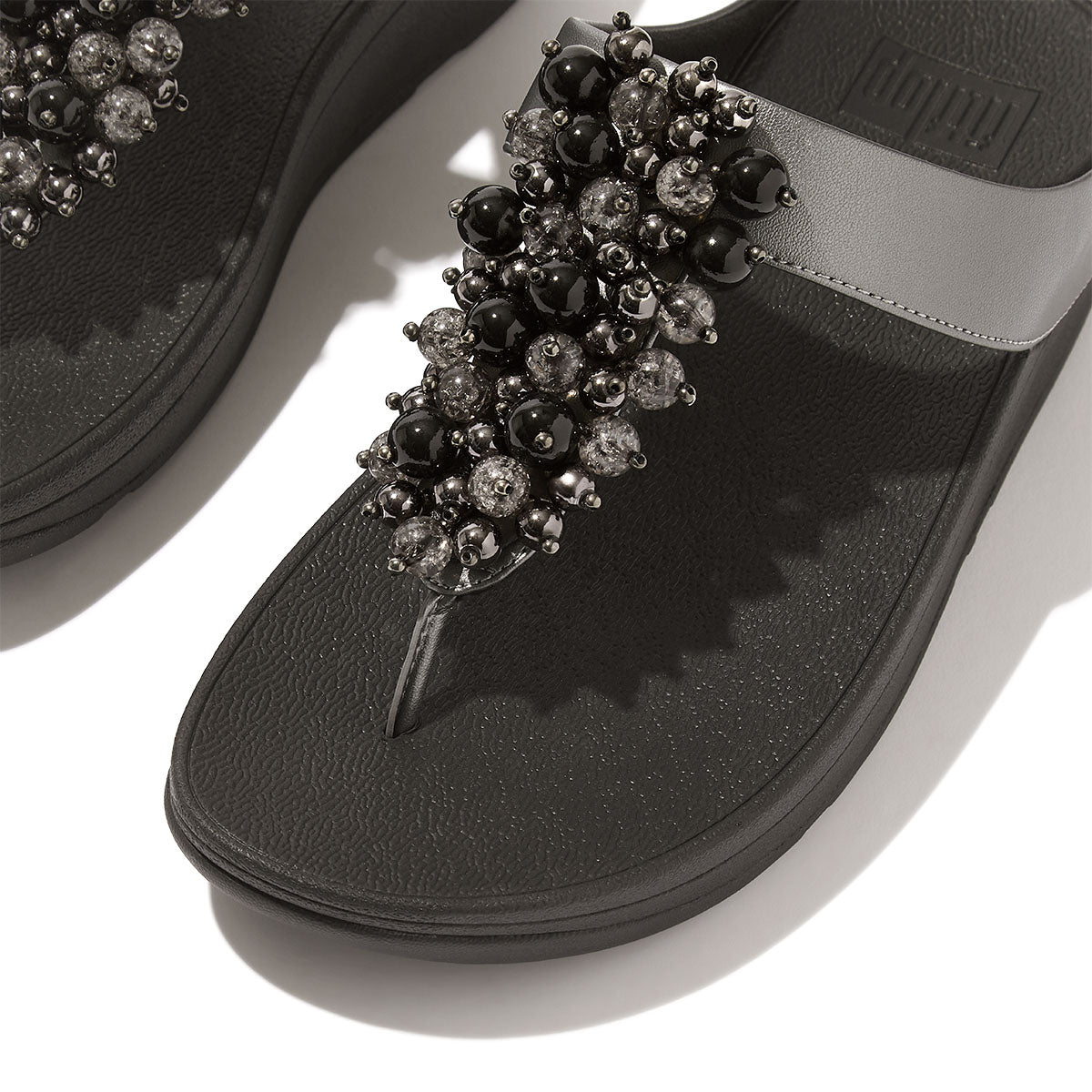 FitFlop FINO Bauble-Bead Toe-Post Sandals - Pewter Black (HI9-B06 ...