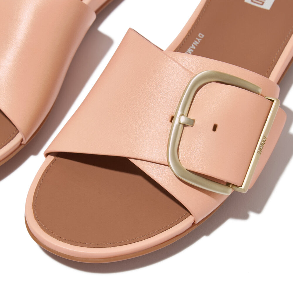 FitFlop GRACIE Maxi-Buckle Leather Slides - Blushy (HM6-A89) – Fitflop ...