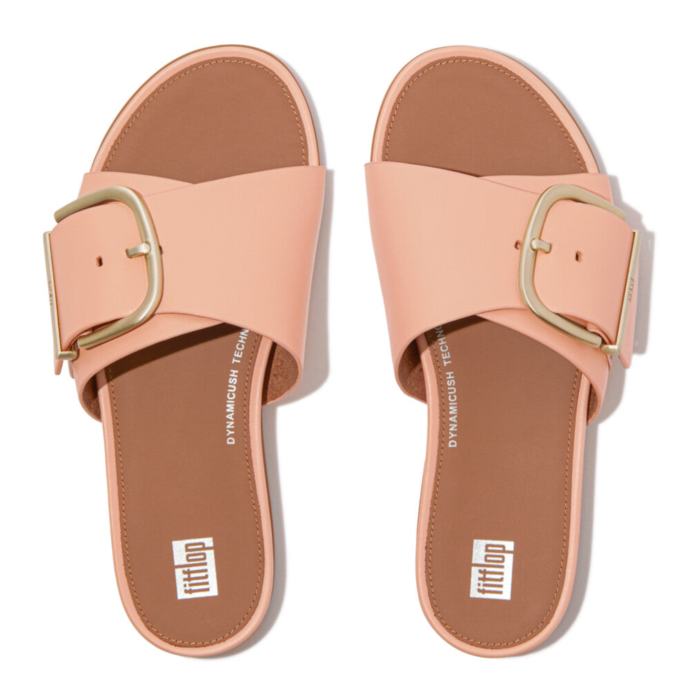 FitFlop GRACIE Maxi-Buckle Leather Slides - Blushy (HM6-A89) – Fitflop ...