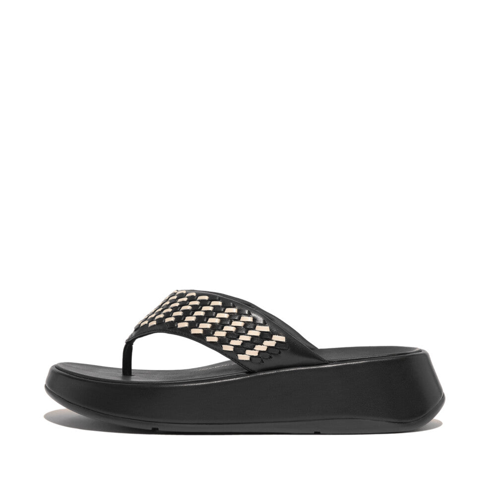 FitFlop F-MODE Two-Tone Woven-Leather Flatform Toe-Post Sandals - Black (HN4-001) – Fitflop Malaysia