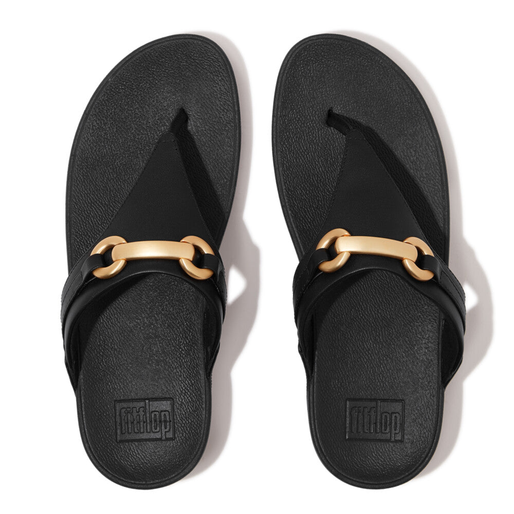 FitFlop LULU Chunky-Snaffle Leather Toe-Post Sandals - Black (HY7-001) – Fitflop Malaysia