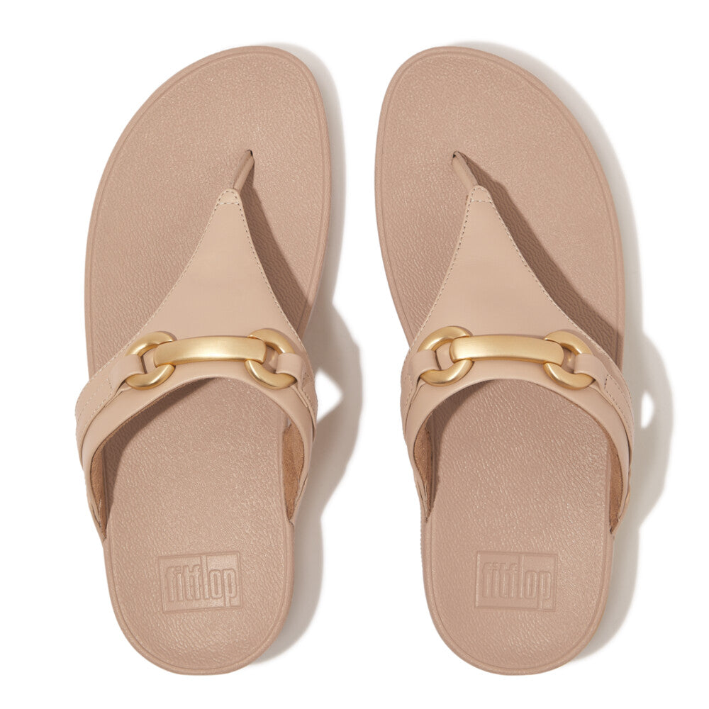 FitFlop x Song Hye Kyo LULU Chunky-Snaffle Leather Toe-Post Sandals - Classic Beige (HY7-B41 ...