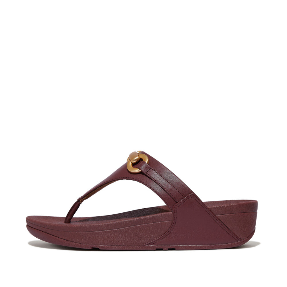 FitFlop LULU Chunky-Snaffle Leather Toe-Post Sandals - Deep Maroon (HY7-C01) – Fitflop Malaysia