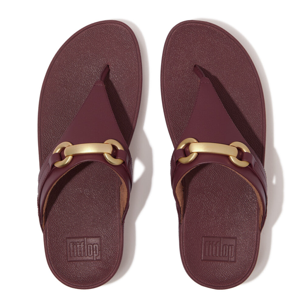 FitFlop LULU Chunky-Snaffle Leather Toe-Post Sandals - Deep Maroon (HY7-C01) – Fitflop Malaysia