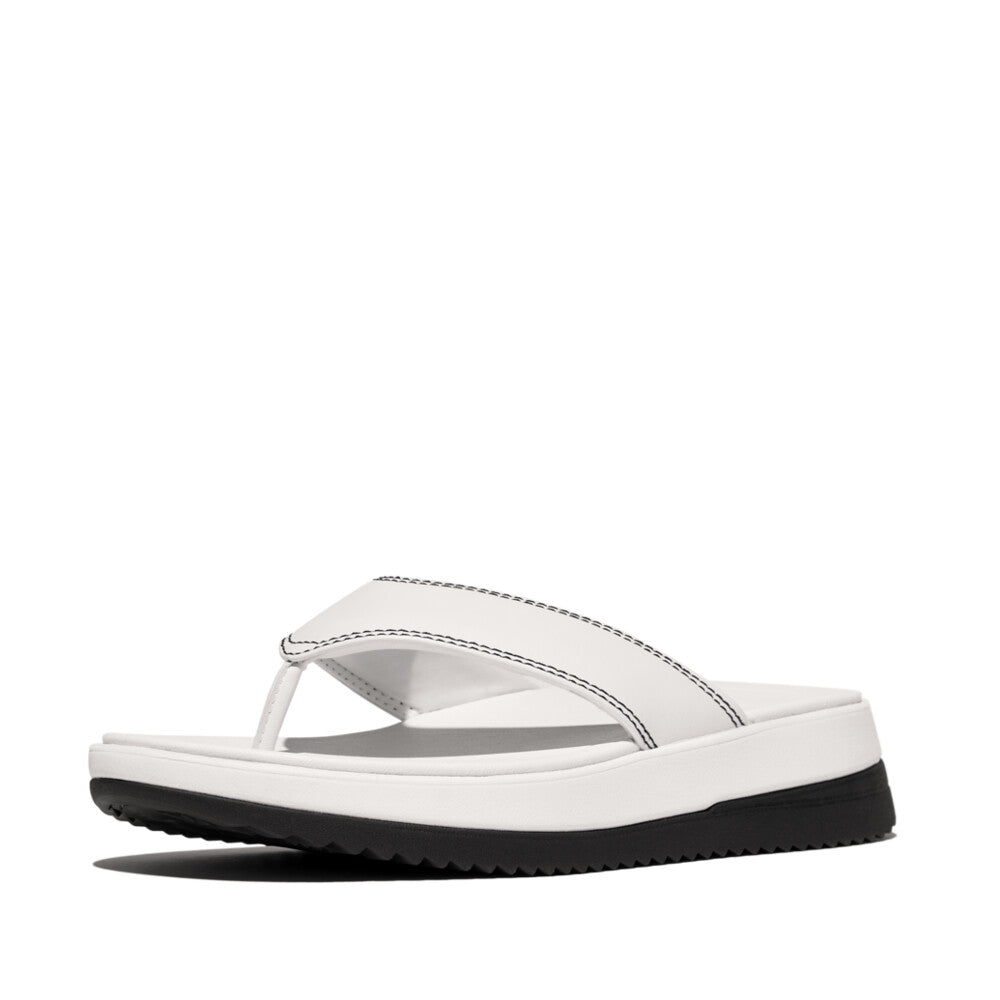 FitFlop SURFF Contrast-Stitch Leather Toe-Post Sandals - Urban White ...