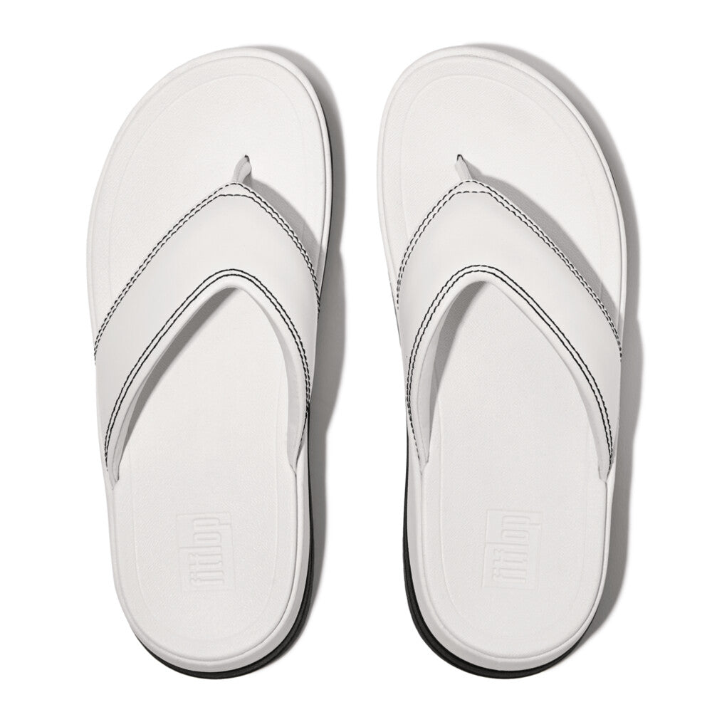 FitFlop SURFF Contrast-Stitch Leather Toe-Post Sandals - Urban White ...
