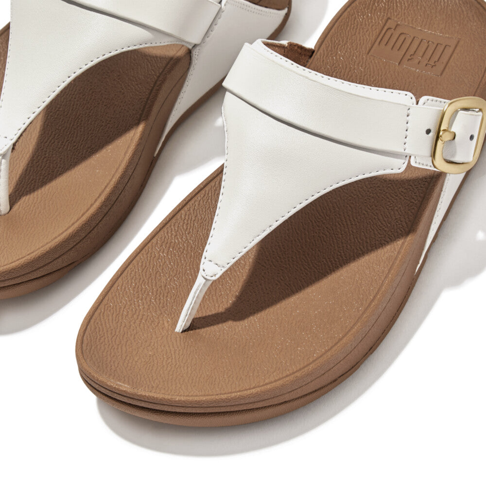 FitFlop LULU Adjustable Leather Toe-Post Sandals - Urban White (ES8-194) – Fitflop Malaysia